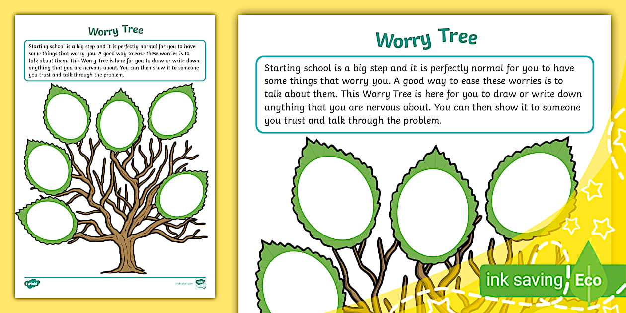Starting School Journal Worry Tree (Ages 4 - 5) - Twinkl