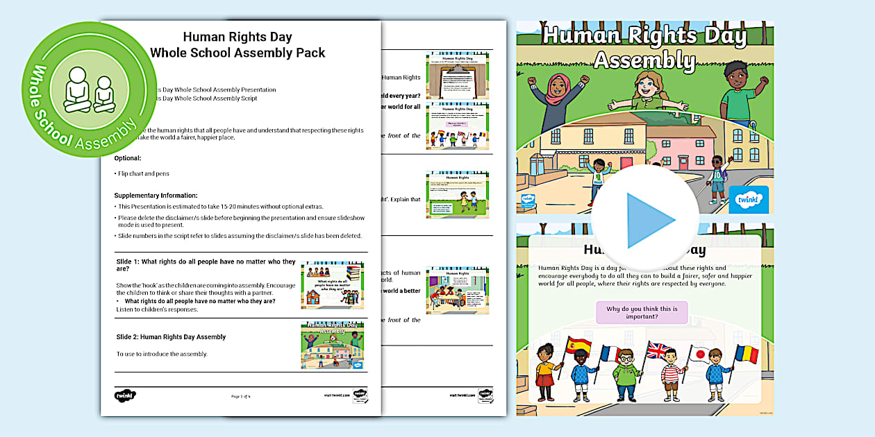 Human Rights Day Assembly Pack | Resources | Twinkl Life