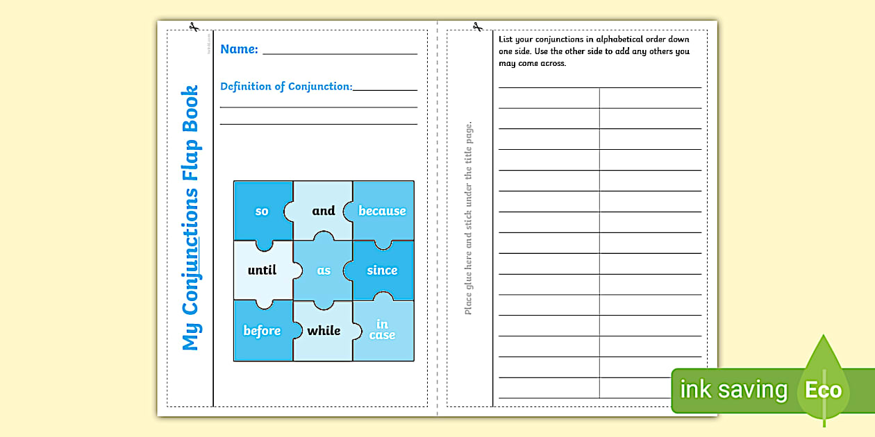 My Conjunctions Flap Book (Lehrer gemacht) - Twinkl