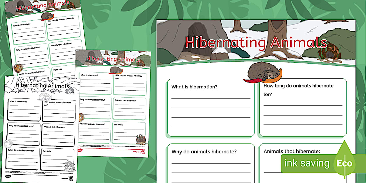 Hibernating Animals Fact File Template (teacher made)