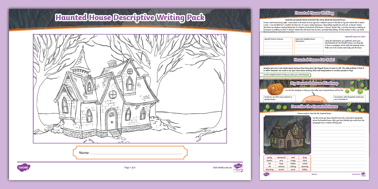 Haunted House Descriptive Writing Pack (teacher made)
