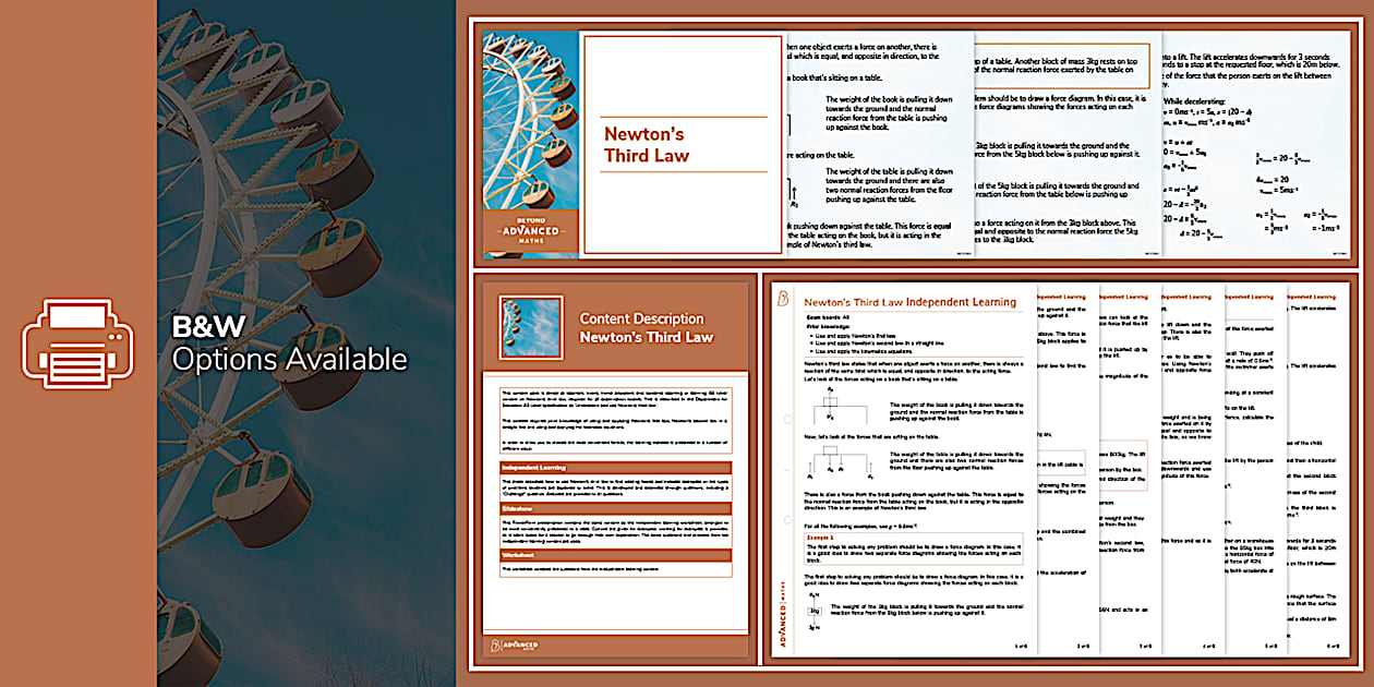 👉 Newton's Third Law Resource Pack (Teacher-Made)