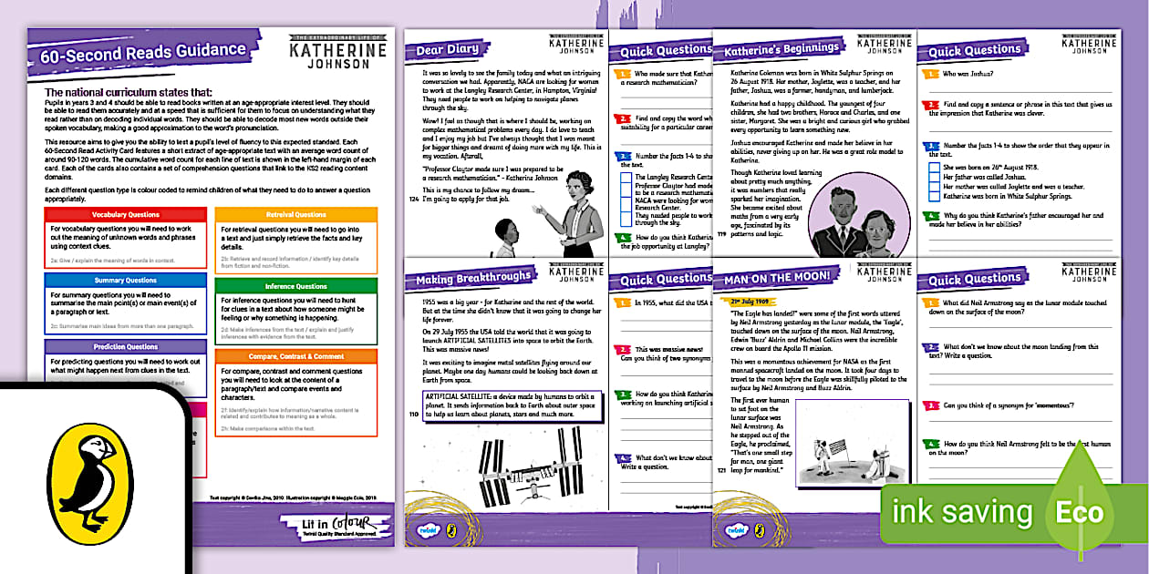 The Extraordinary Life of Katherine Johnson: 60-Second Reads Activity Pack