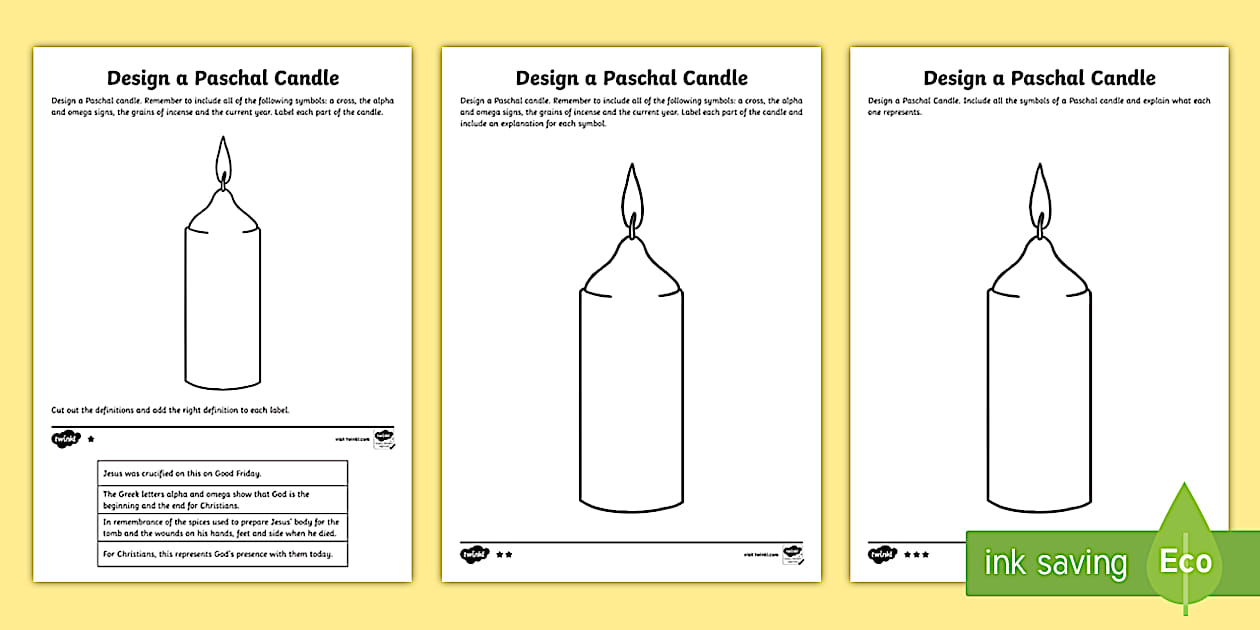 KS2 Design a Paschal Candle Differentiated Worksheets