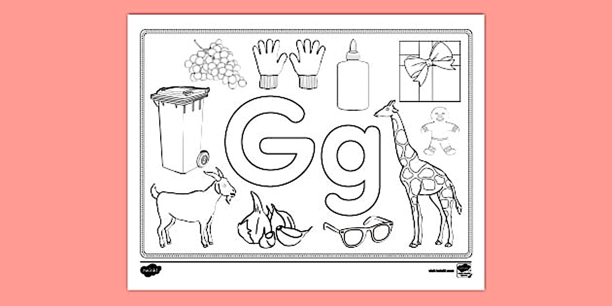 Letter G Coloring Page (teacher made) - Twinkl