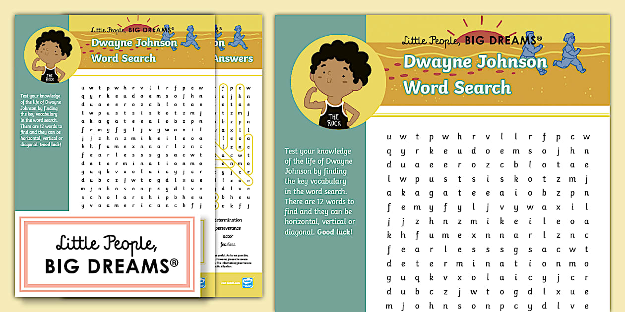 Little People, Big Dreams: Dwayne Johnson Word Search