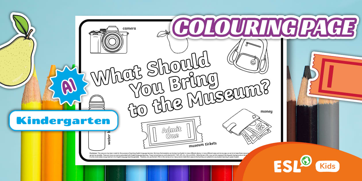 Museum Visit Essentials Colouring Sheet