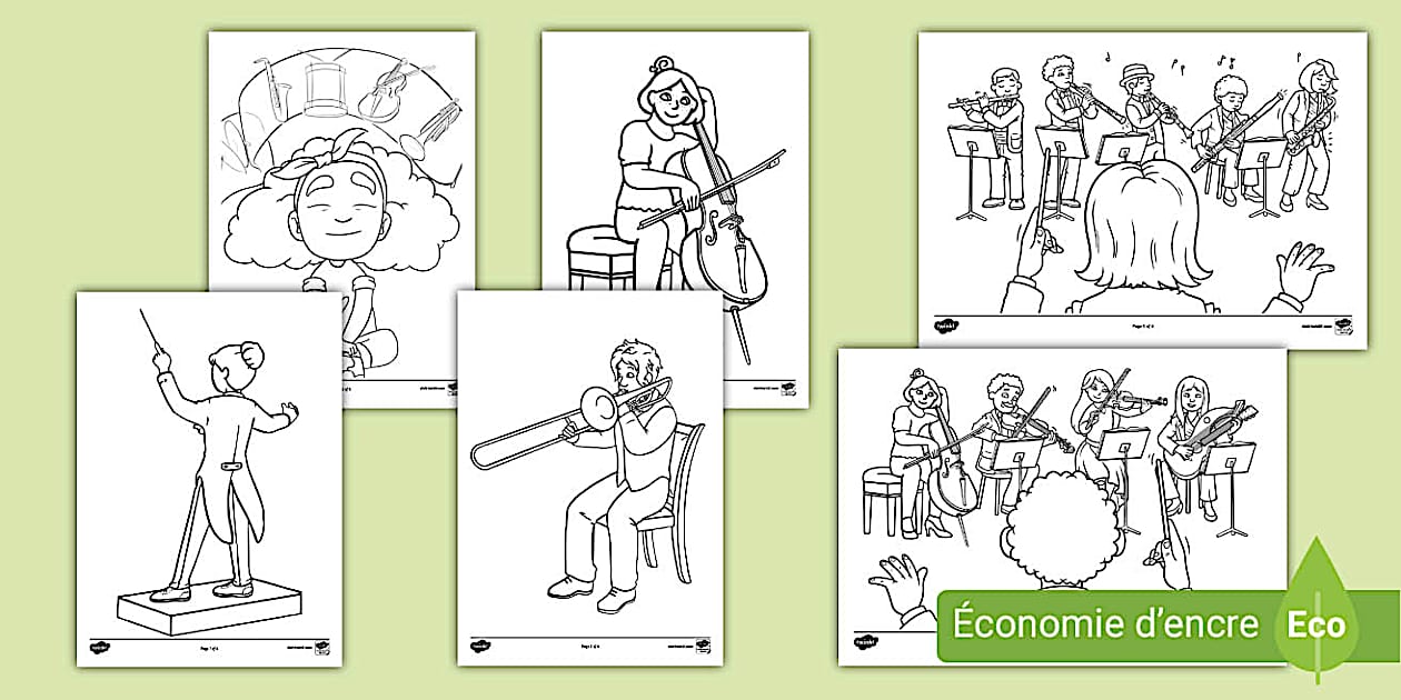 Orchestra Colouring Sheet (teacher made) - Twinkl