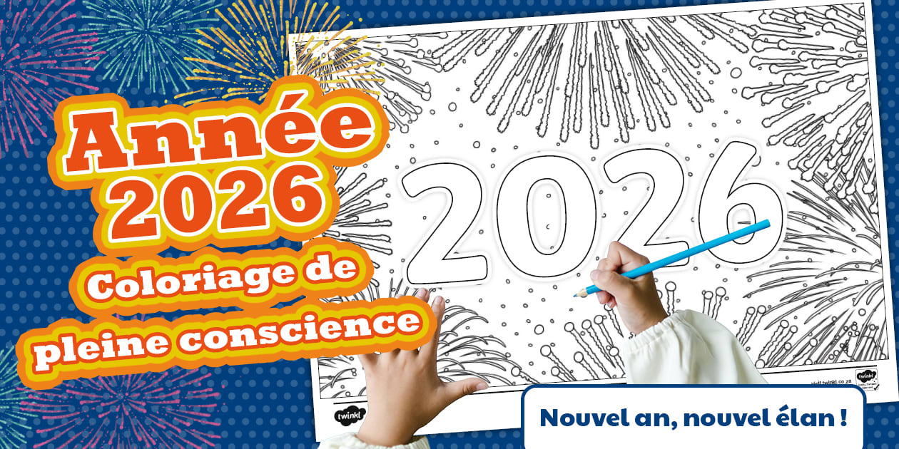 Coloriage de pleine conscience : Année 2026