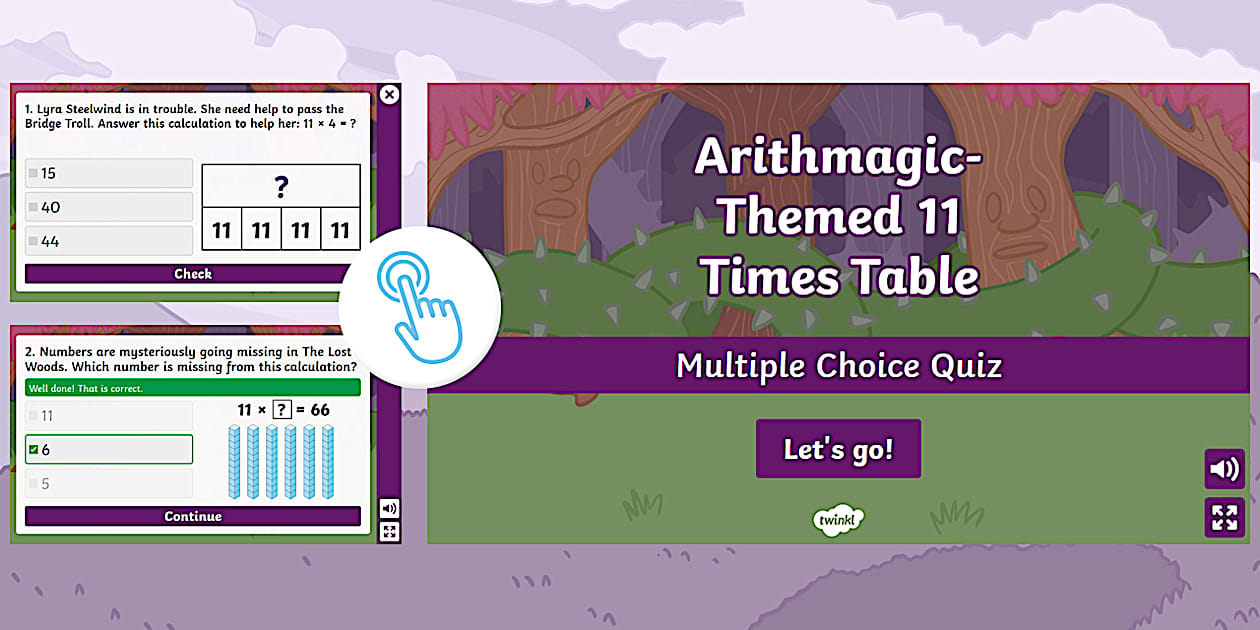 Arithmagic-Themed 11 Times Table Multiple Choice Quiz