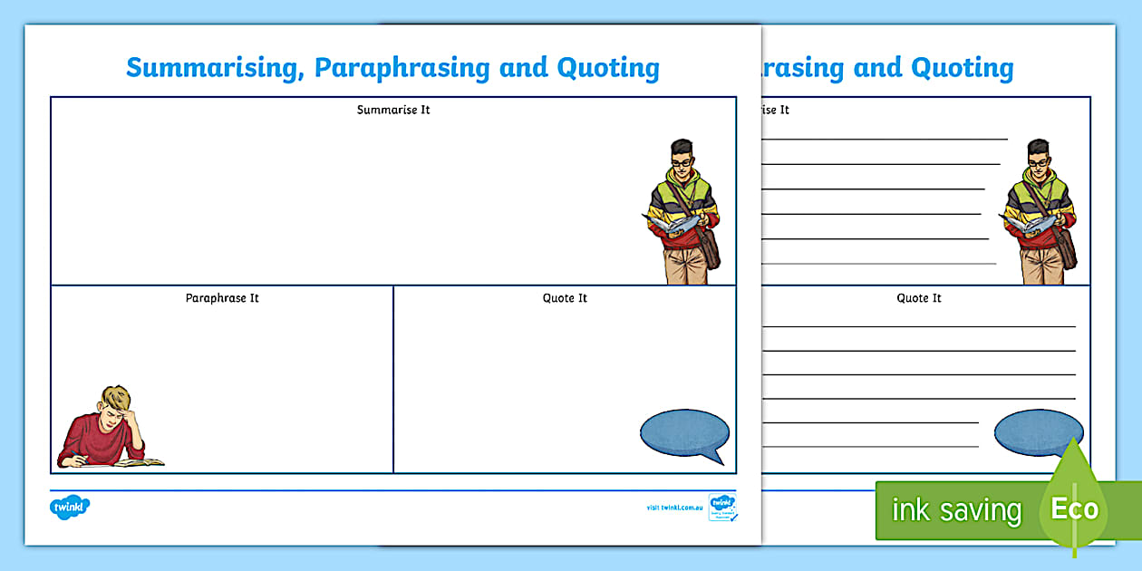 Summary template for students (teacher made) - Twinkl