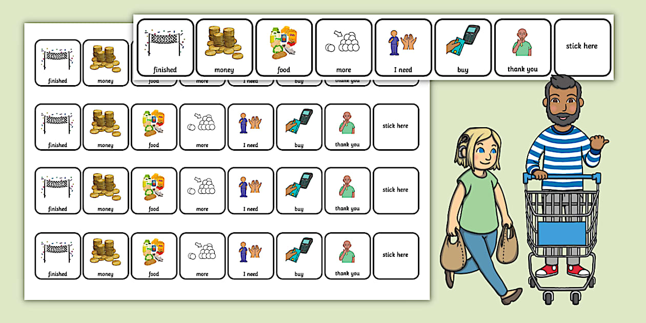 Going Shopping AAC Communication Bracelet (Teacher-Made)