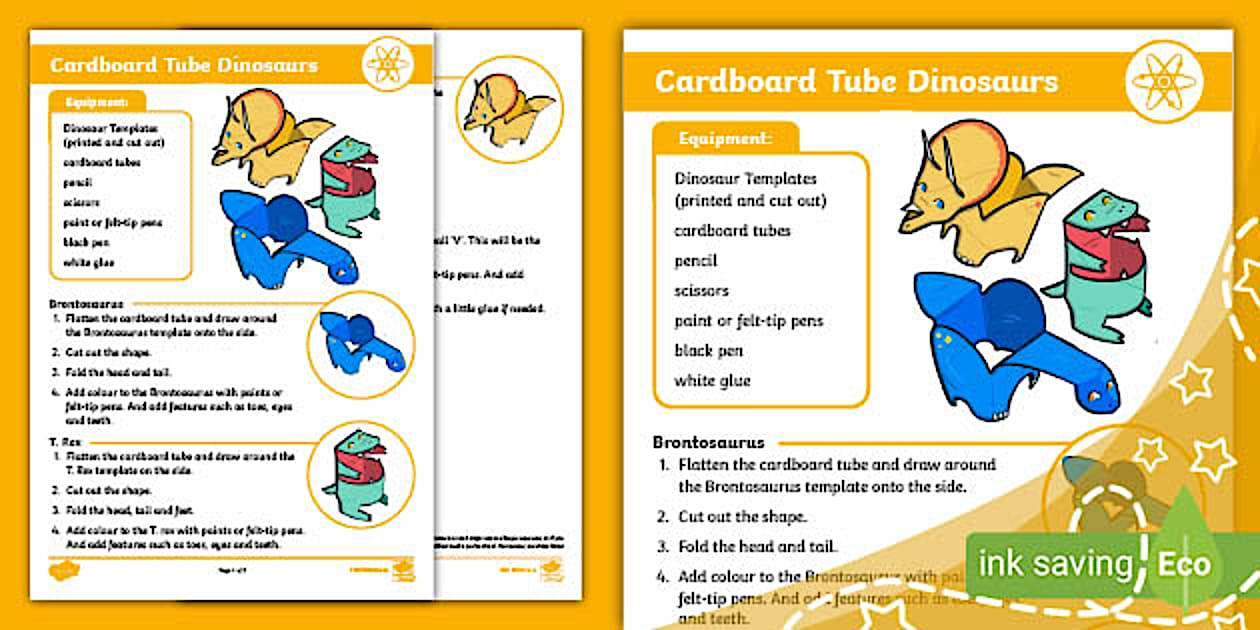 Cardboard Tube Dinosaurs Craft Instructions (teacher made)