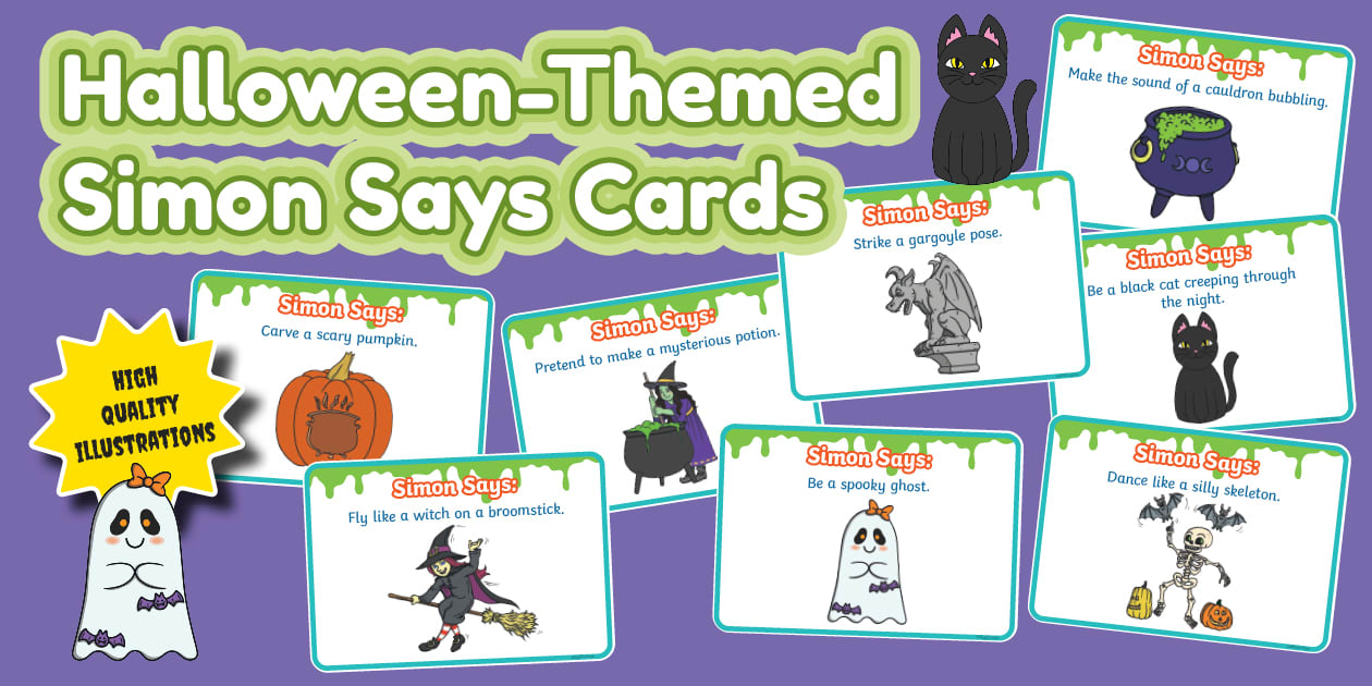 Halloween-themed Simon Says Cards