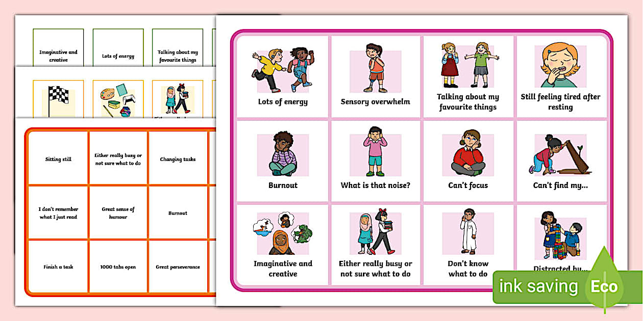 ADHD Bingo Activity - Twinkl - Inclusion