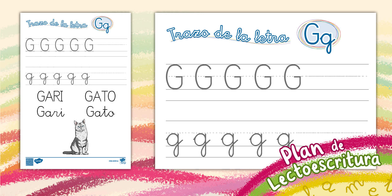 Plan de lectoescritura: La letra G - Trazo - Twinkl