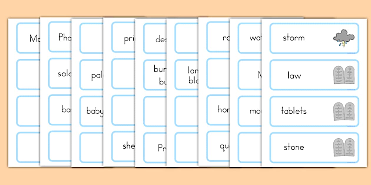 Moses Word Cards | Judaism | Religious Ed. | Twinkl USA