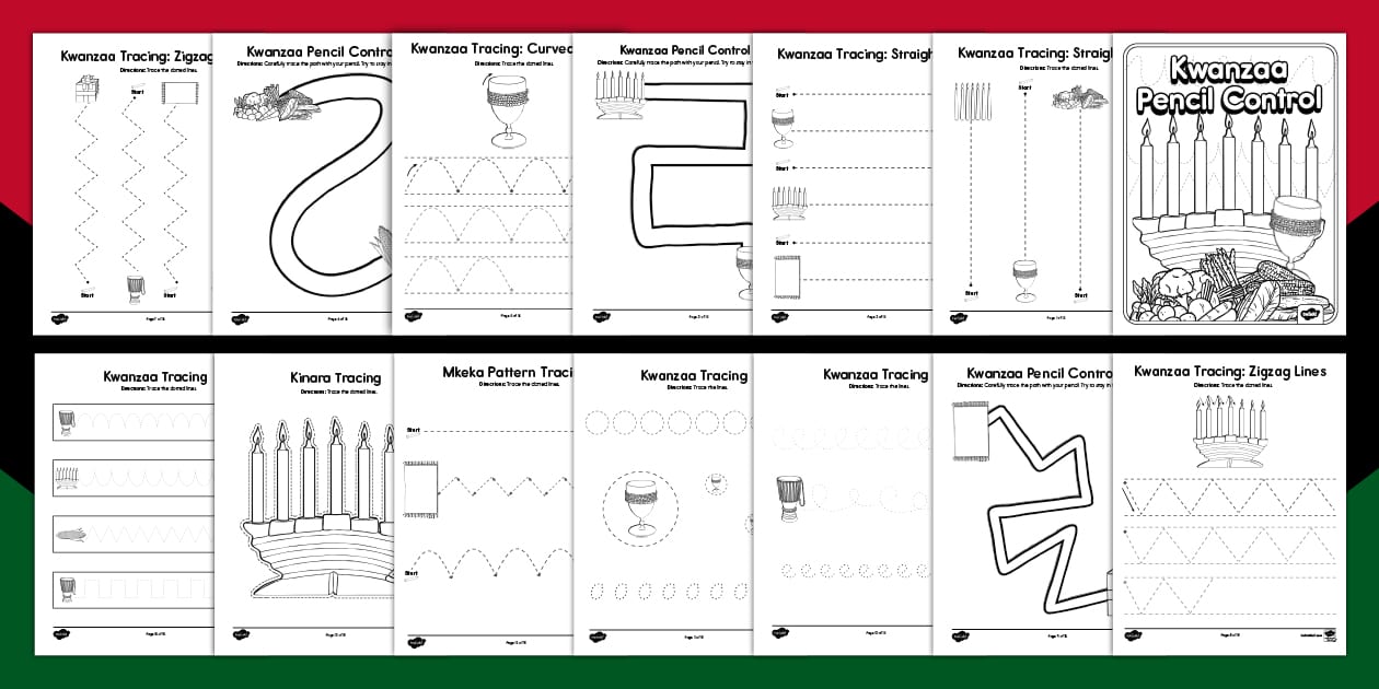 Kwanzaa Pencil Control Activity Booklet (teacher made)