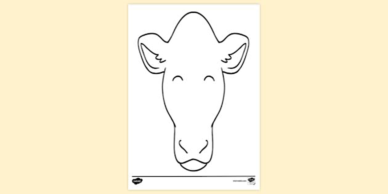 Cow Role Play Mask Colouring | Colouring Sheets - Twinkl