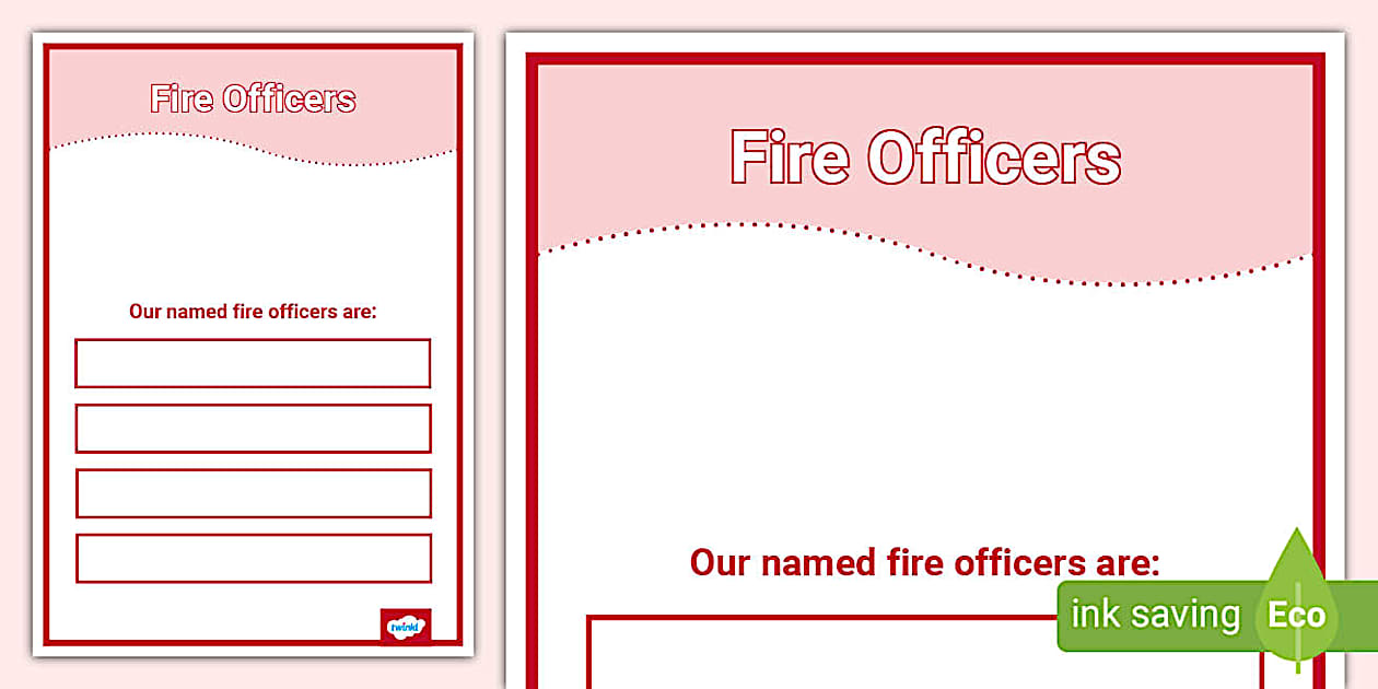 Fire Officers Display Poster - Signs and Notices - Twinkl