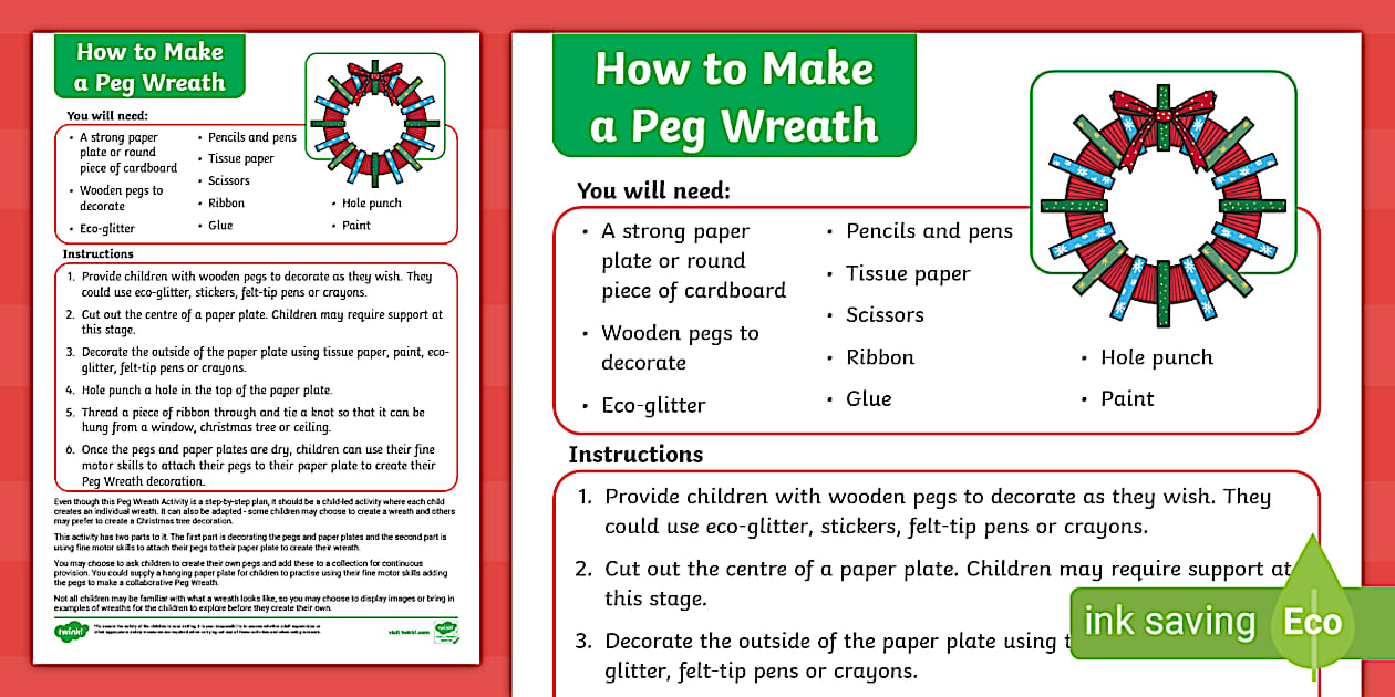 Peg Wreath Fine Motor Activity (teacher made) - Twinkl