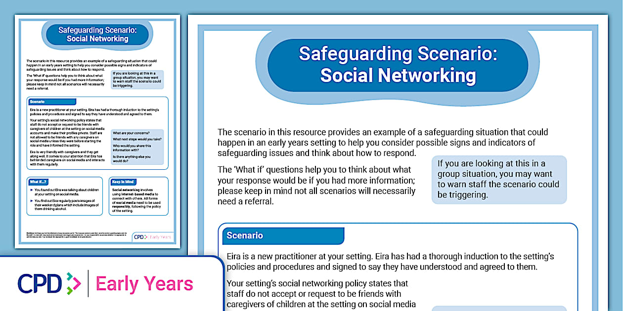 Safeguarding Scenario: Social Networking | EYFS CPD | Twinkl
