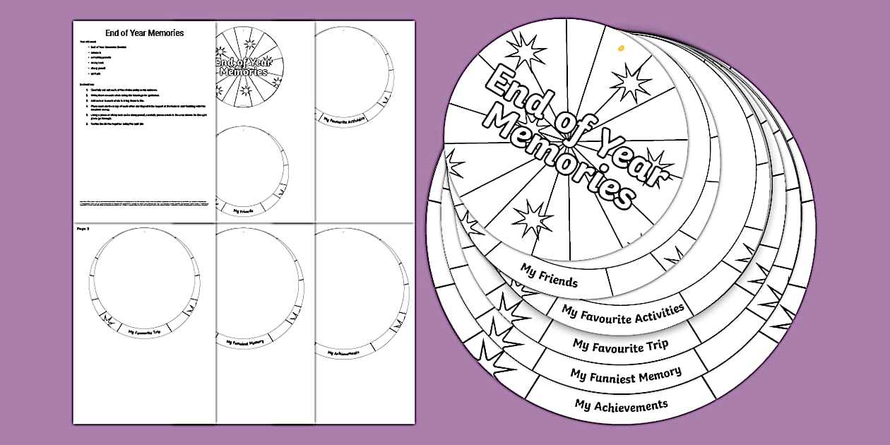 End of Year Memories Circle Booklet