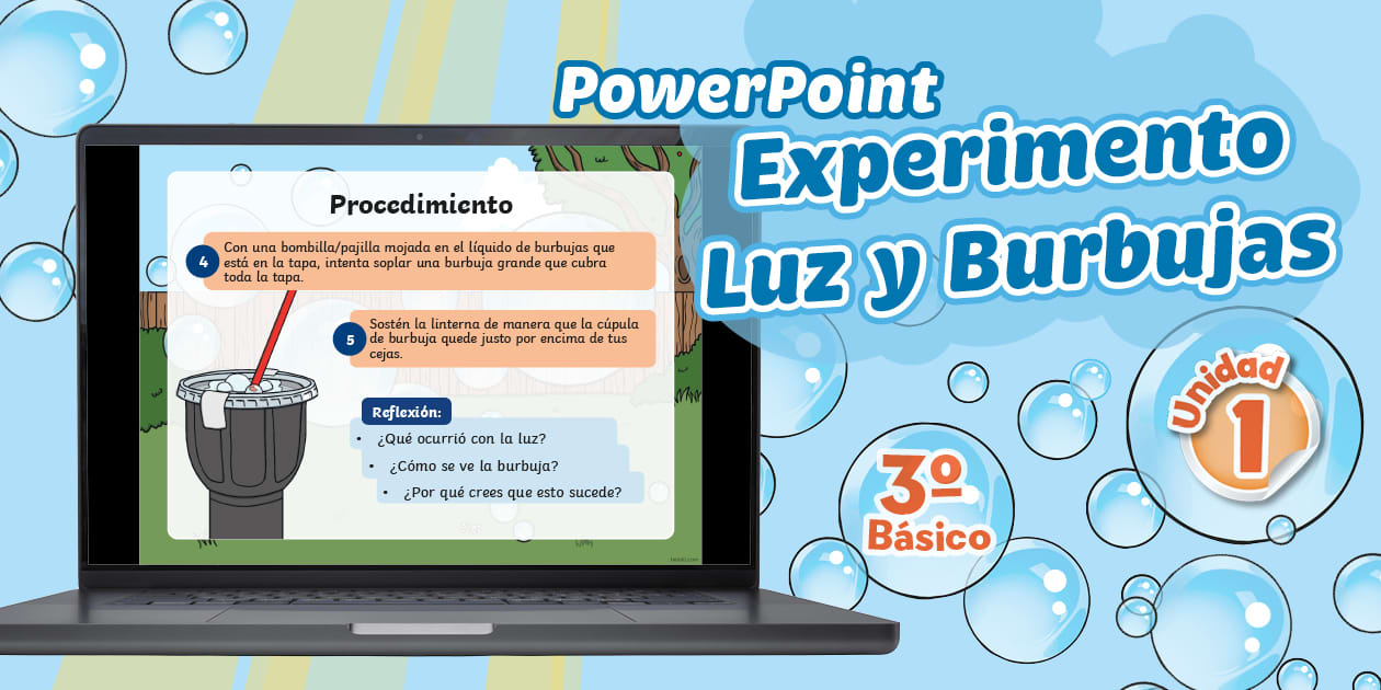 PowerPoint | Experimento | Luz | Burbujas | STEM