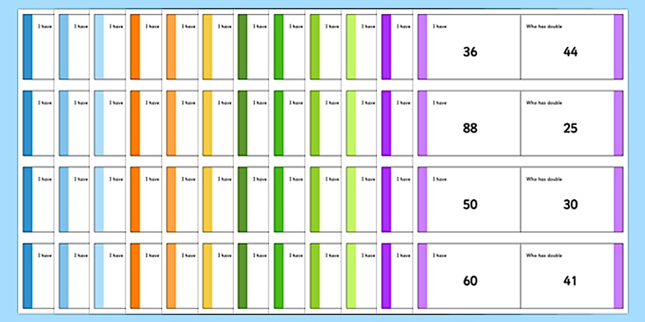 Maths Addition Subtraction Doubling and Halving Loop Cards Up to 100 12 ...