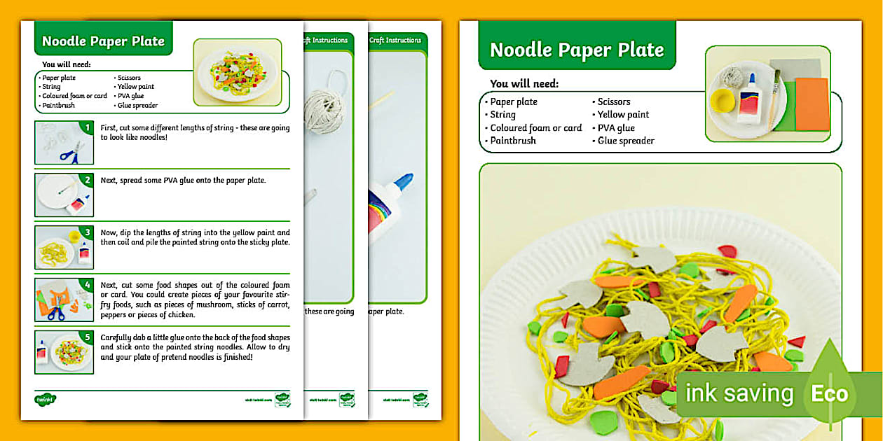Noodles Paper Plate Craft Instructions (teacher made)