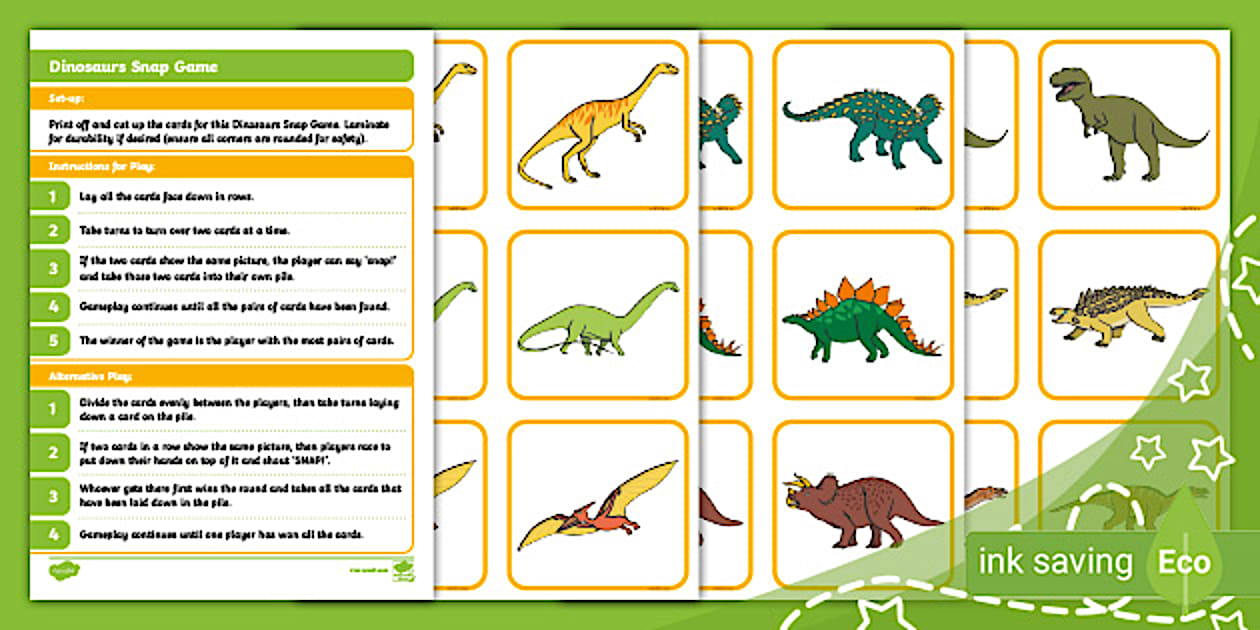 Dinosaurs Snap Game (l'enseignant a fait) - Twinkl