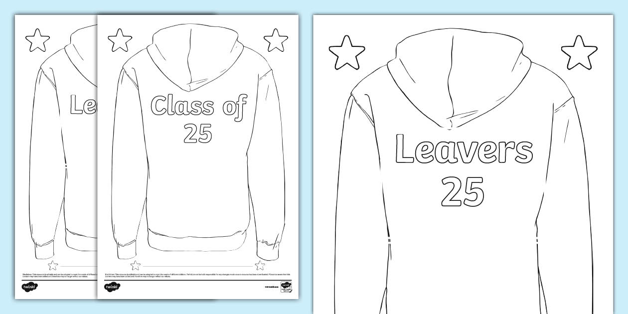 Editable Sign My Leavers 2025 Hoodie Activity Sheet - Twinkl