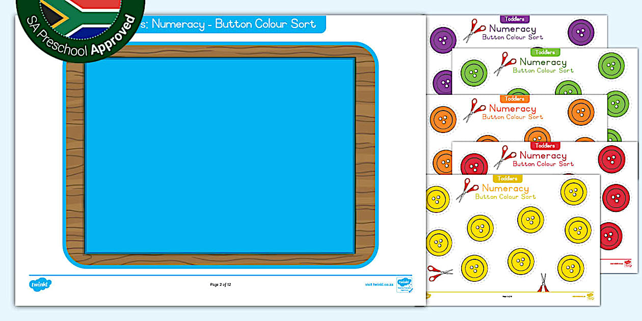 Toddlers: Numeracy- Button Colour Sort (teacher made)