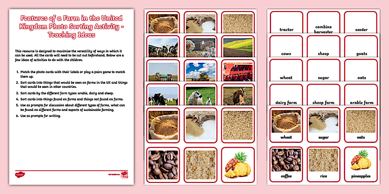 Features of a Farm in the United Kingdom Photo Sorting Activity ...
