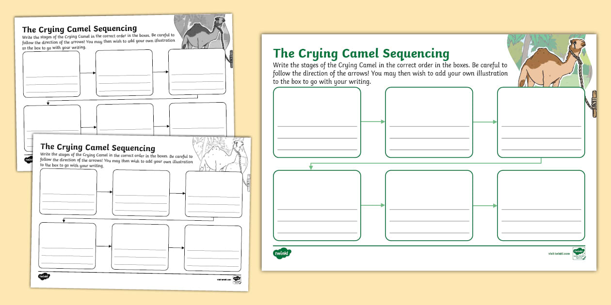 The Crying Camel Sequencing Mind Map (teacher made) - Twinkl