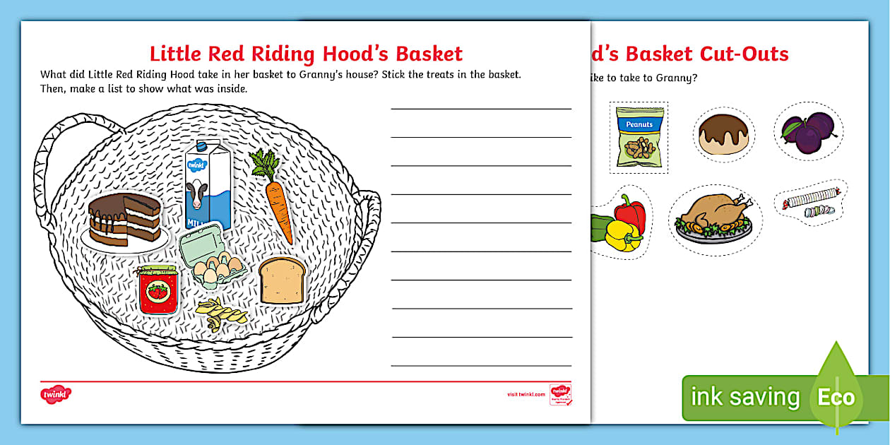 Editable Little Red Riding Hood's Basket Writing Activity
