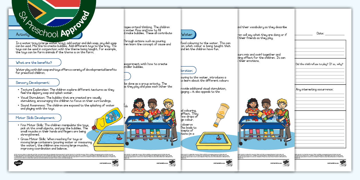 Preschool: Sensory – Water Play Activities (Teacher-Made)