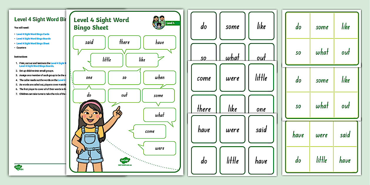 Level 4 Sight Word Bingo (Teacher-Made) - Twinkl
