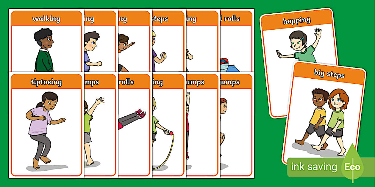 👉 PE Physical Action Word Cards (teacher made) - Twinkl