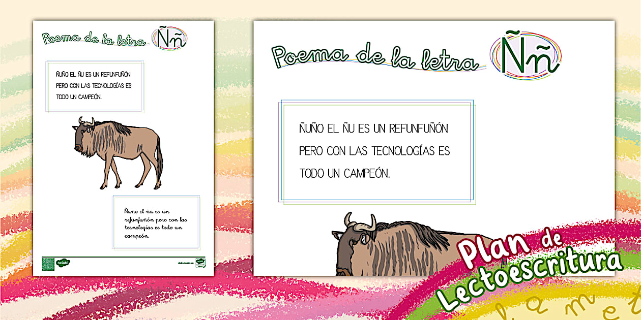 Plan de lectoescritura: La letra Ñ - Poema - Twinkl