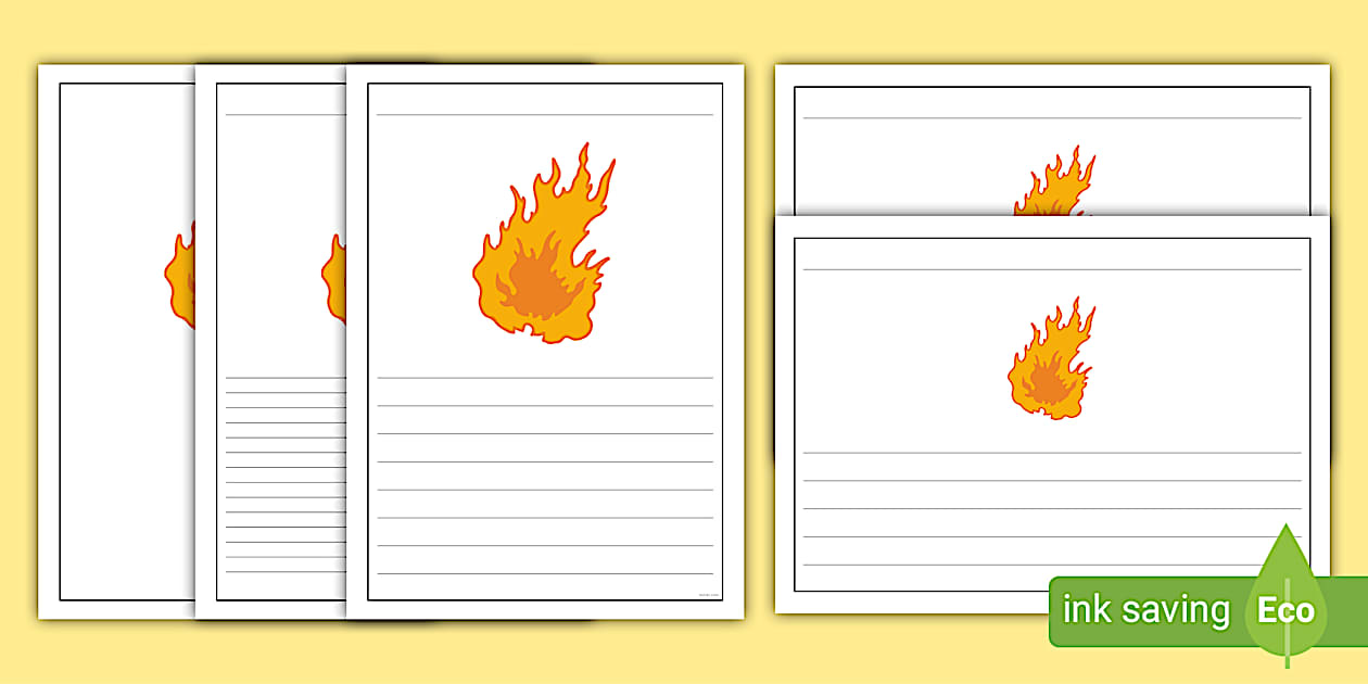 The Great Fire of London Flame Writing Frames (teacher made)