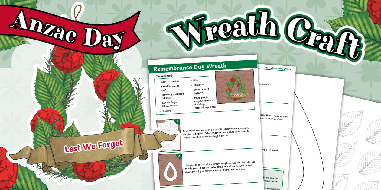 Anzac Day Wreath Craft Years 3-6