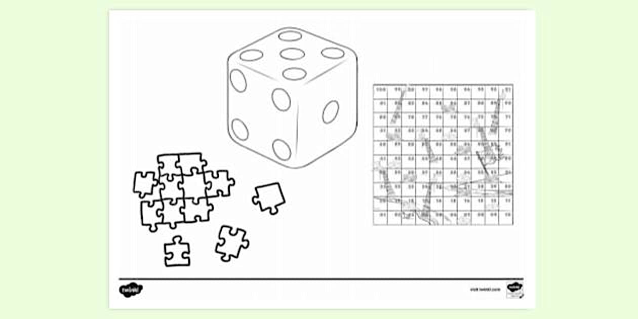 FREE! Board Game Colouring Sheet (teacher made) - Twinkl