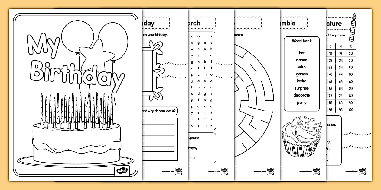 My Birthday Activity Booklet for K-2nd Grade - Twinkl