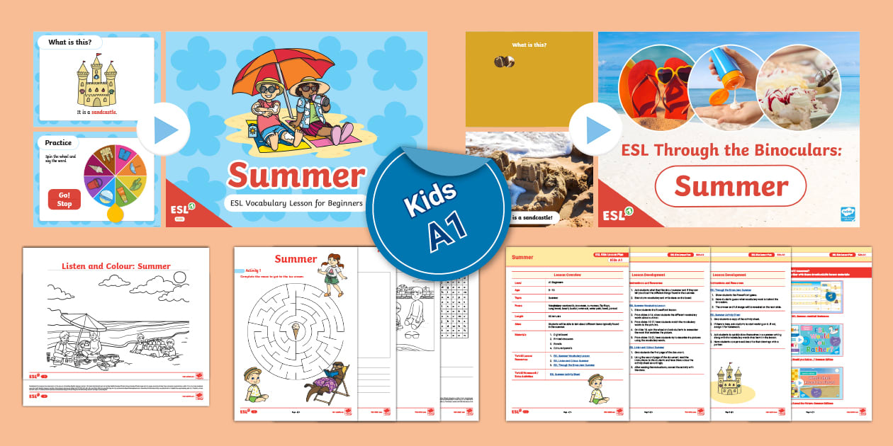 ESL Summer Lesson Plan for Kids - Twinkl