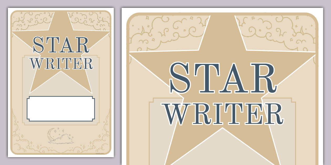 Celestial-Themed Star Writer Display Poster (Teacher-Made)