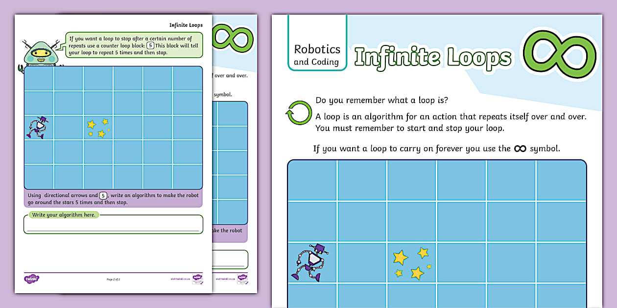 Robotics And Coding Algorithm Infinite Loop Teacher Made