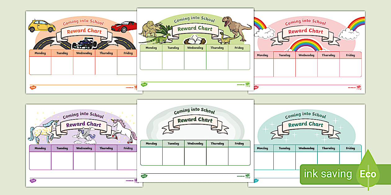 Coming into School Reward Charts - EYFS/KS1 (teacher made)