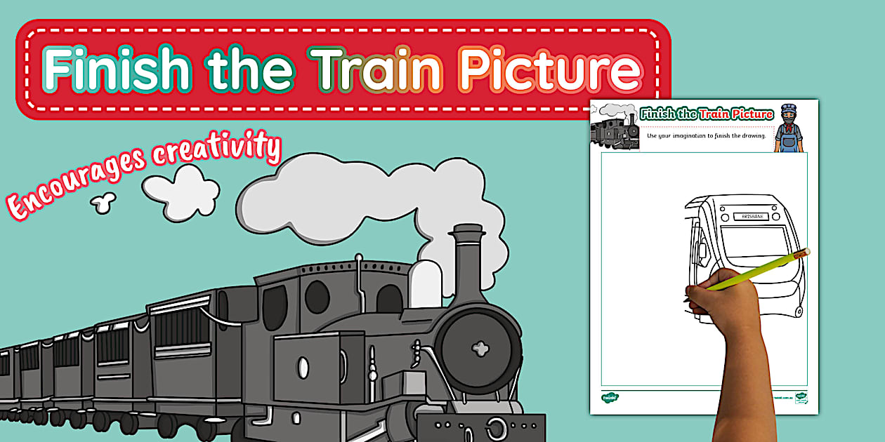 Finish the Train Picture Worksheet - Twinkl