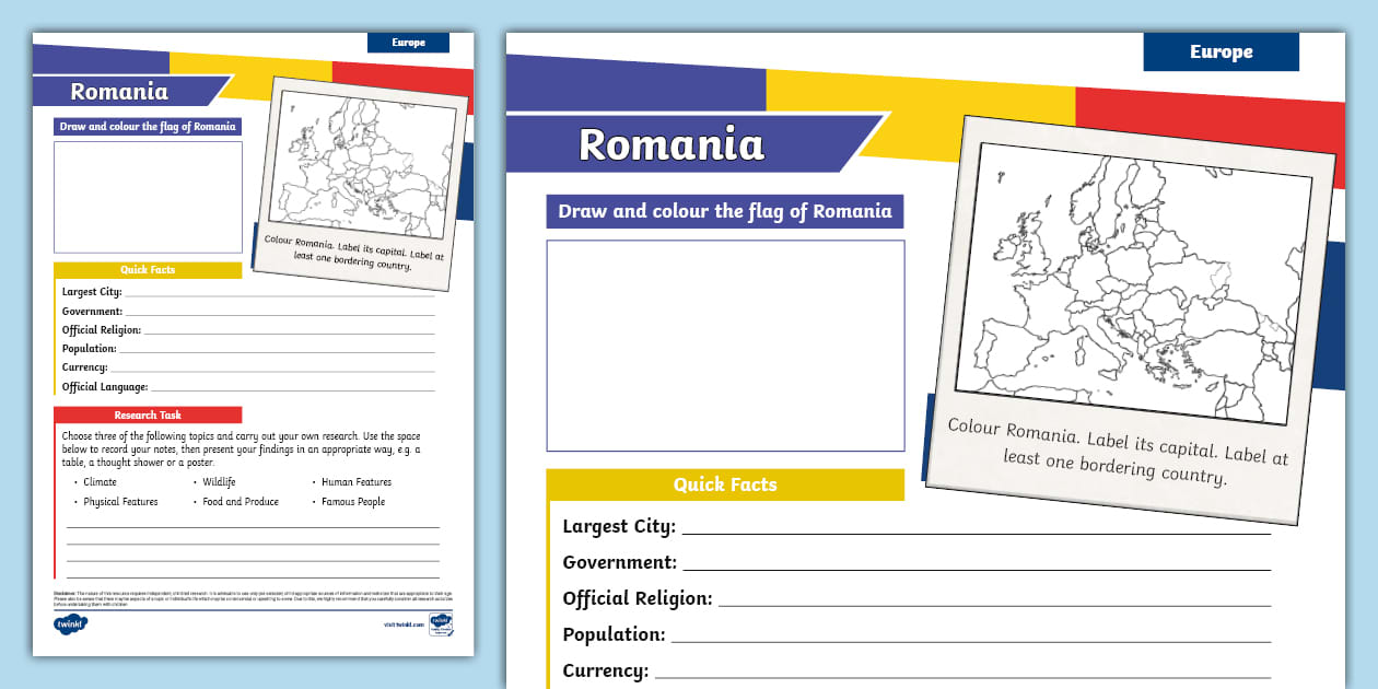 KS2 Romania Research Activity - Geography (Teacher-Made)